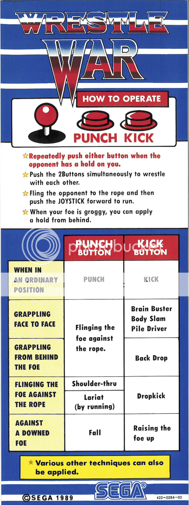 Wrestle War bezel scans | ukVac: UK's Video Arcade Collecting